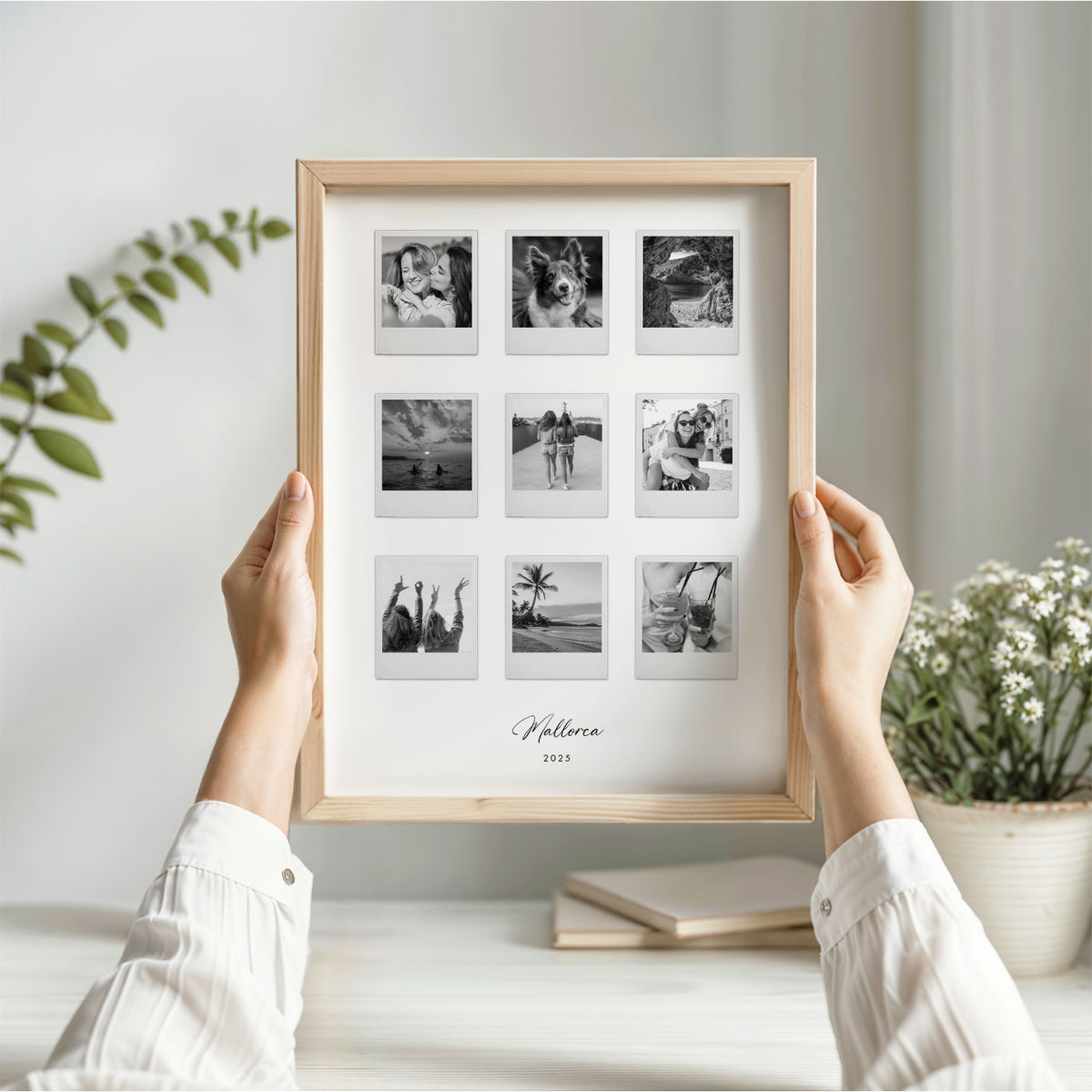 Polaroid Fotocollage Poster - Gepersonaliseerd Vriendinnen Cadeau - 9 ...